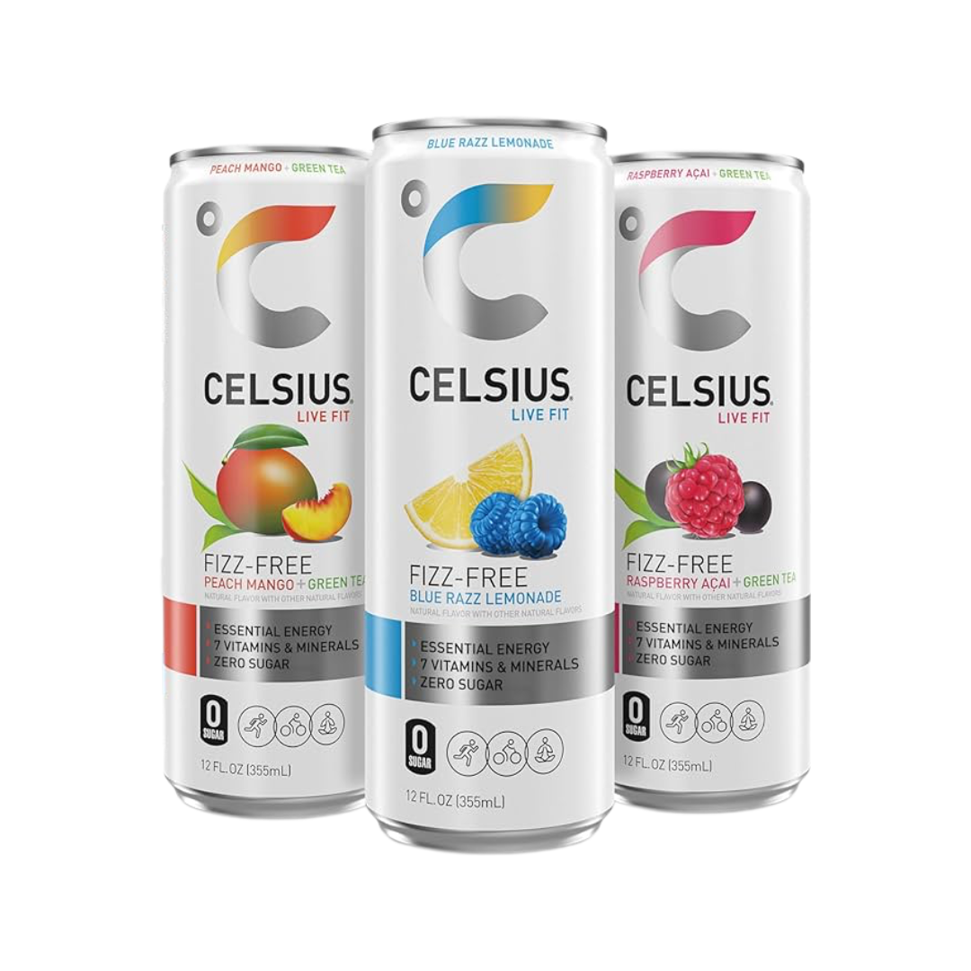 CELSIUS Fizz Free, Functional Essential Energy Drink 12 Fl Oz (Pack of